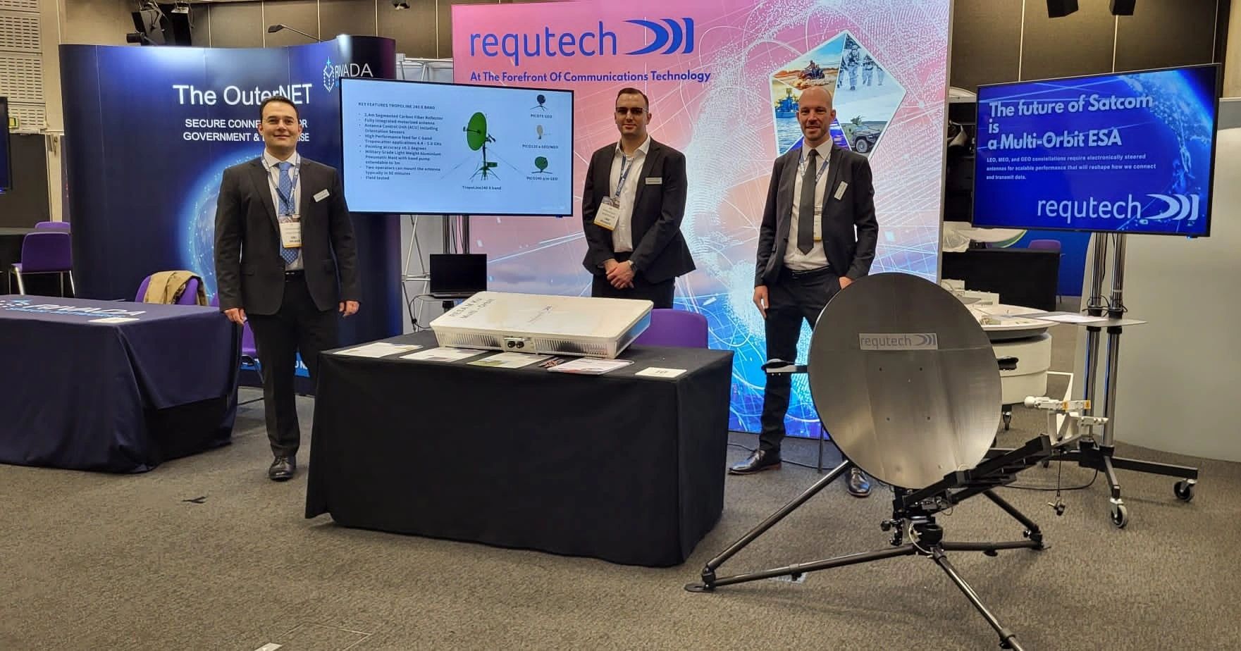We are all set up and ready for 3 great days at Global Milsatcom 2023 | Requtech